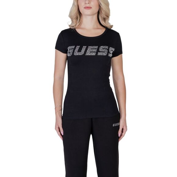 Guess | Tops | Guess Rhinestone Logo Tee Women Black Shirts | Poshmark